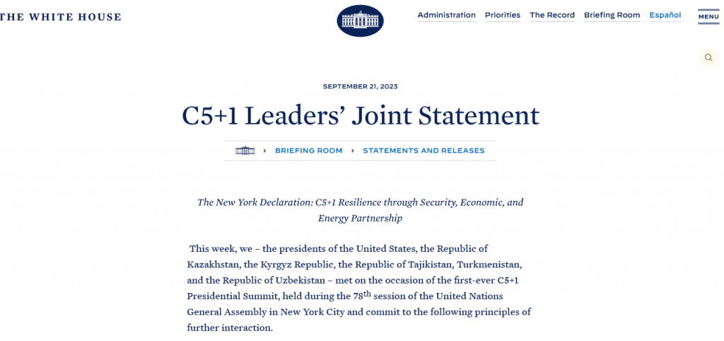 US interest in Central Asian countries and the C5+1 Summit - Straturka